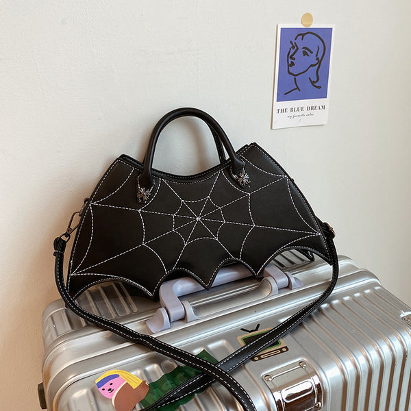 Bat Web Embroidery Shoulder Purse Bag – The Official Strange & Creepy ...
