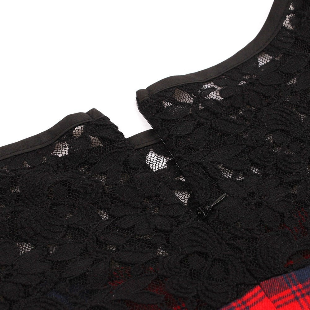 Vintage Red Plaid Gothic Asymmetrical Dress – The Official Strange ...